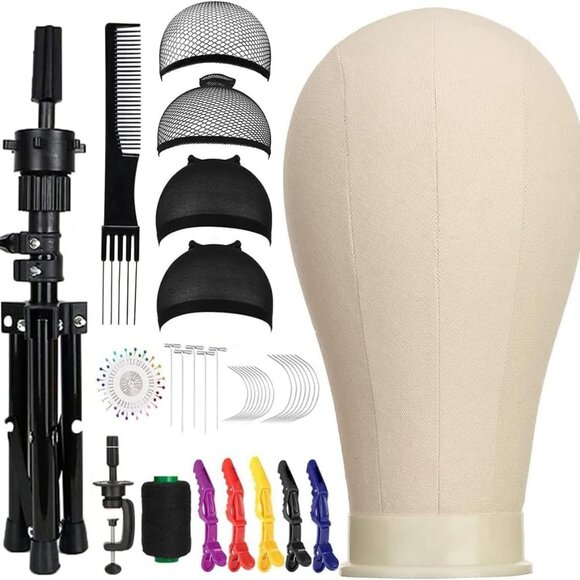 Other | 23 Inch Canvas Block Mannequin Head For Wigs Making Display ...